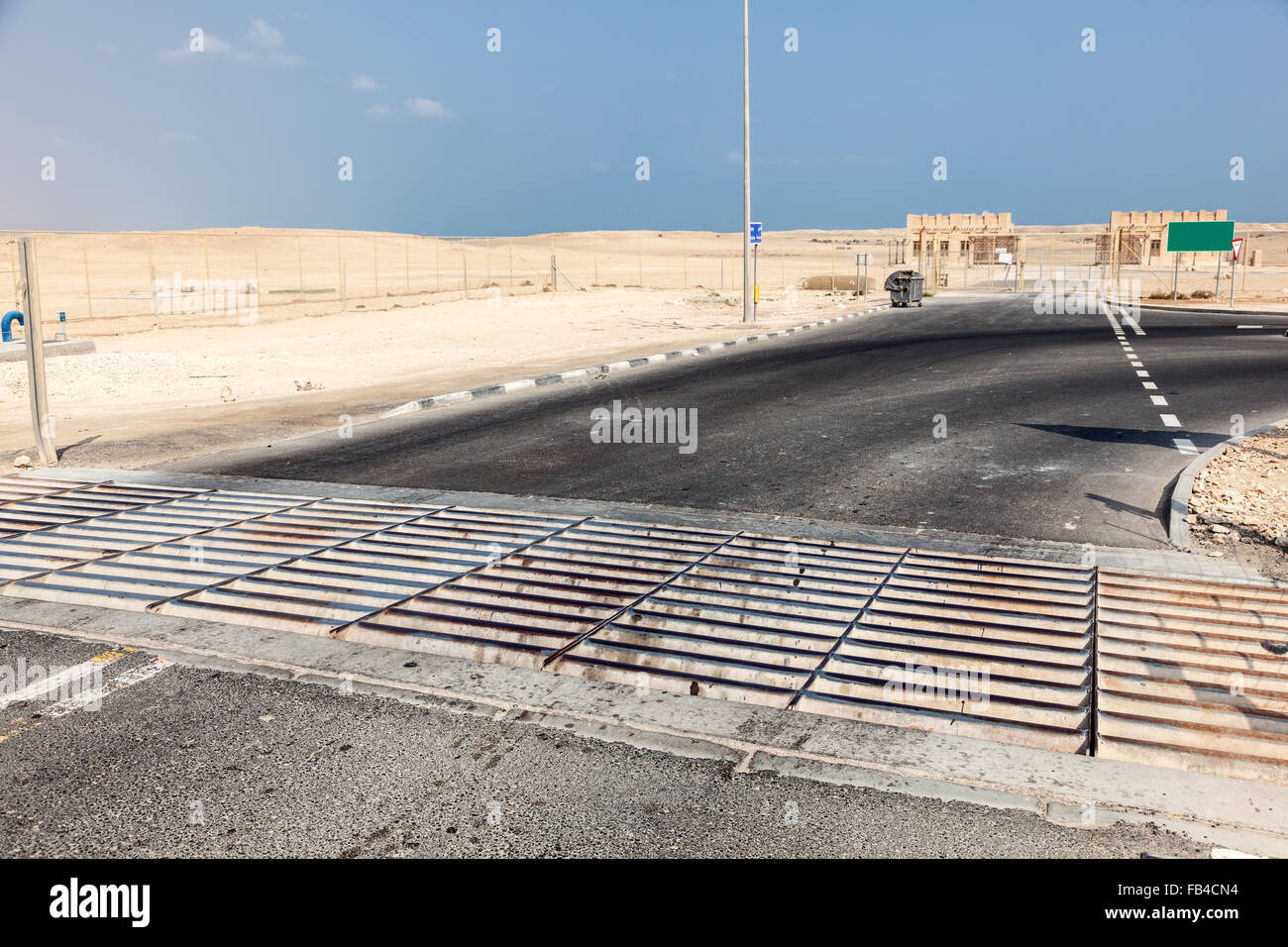 Animal grid for camels in Qatar Stock Photo - Alamy