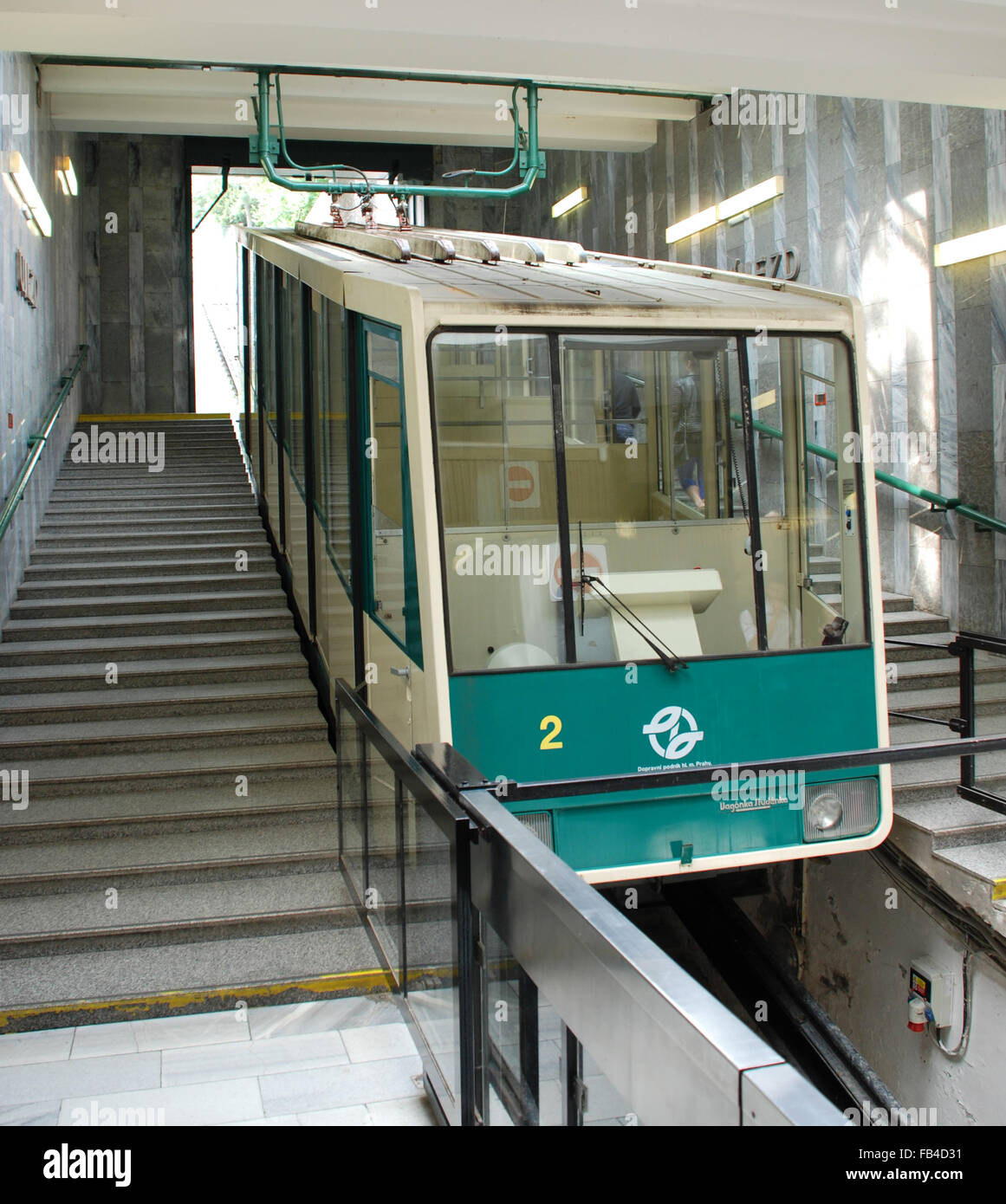 Prague funicular railway on Petrin Hill Stock Photo - Alamy