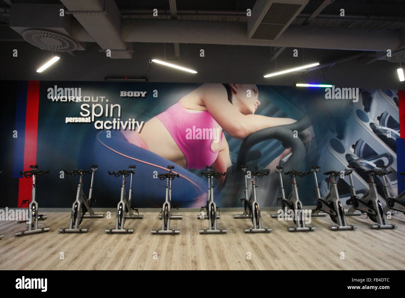 Gdynia, Poland 9th, January 2016 Interior of the newly opened Tiger Gym ...