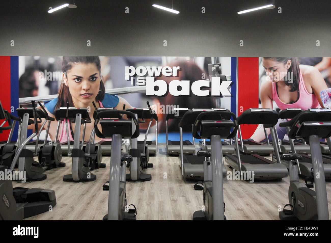 Gdynia, Poland 9th, January 2016 Interior of the newly opened Tiger Gym ...