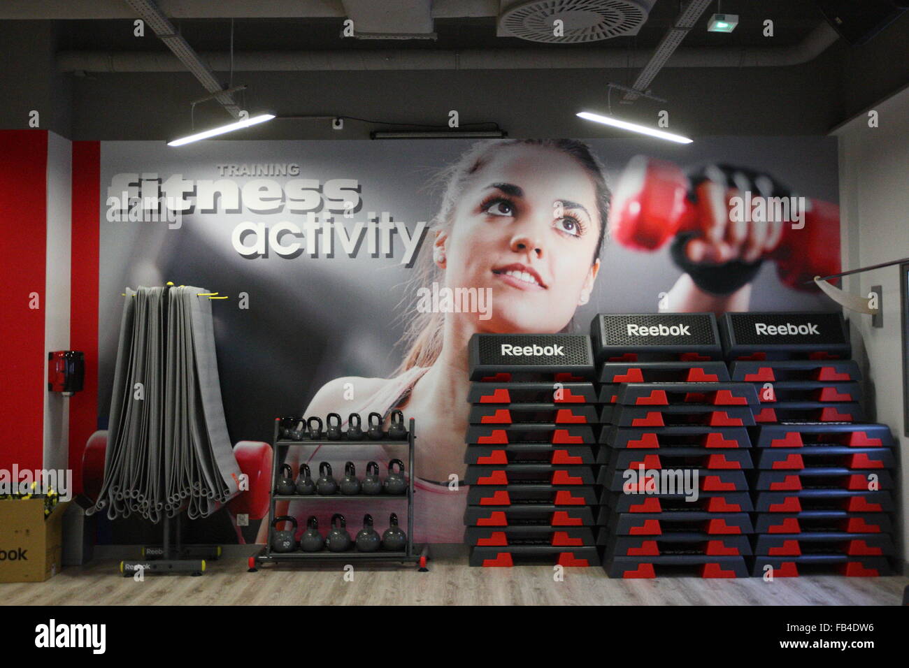 Gdynia, Poland 9th, January 2016 Interior of the newly opened Tiger Gym ...