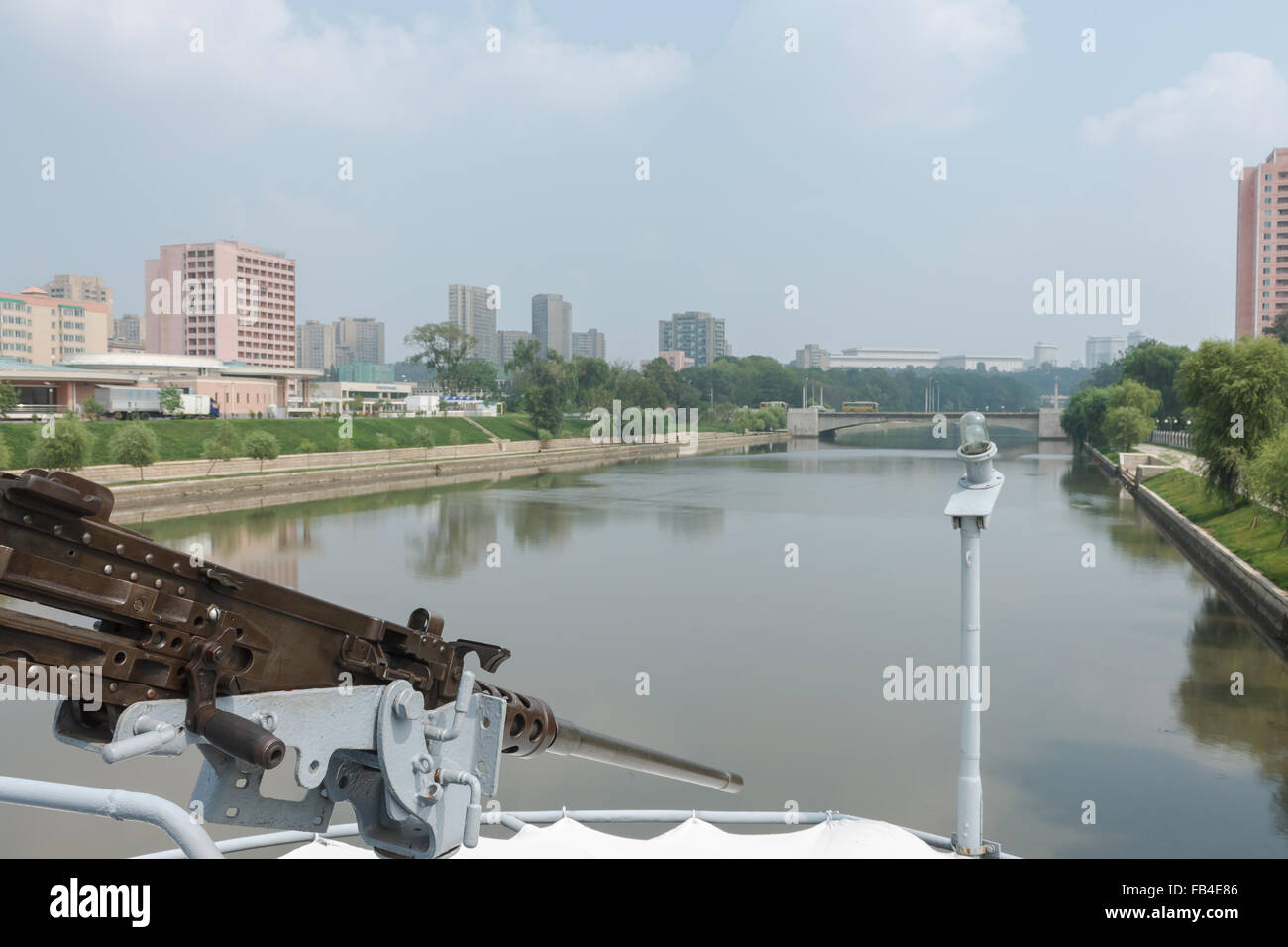 machine gun on the ship Pueblo in background Pyongyang Stock Photo - Alamy