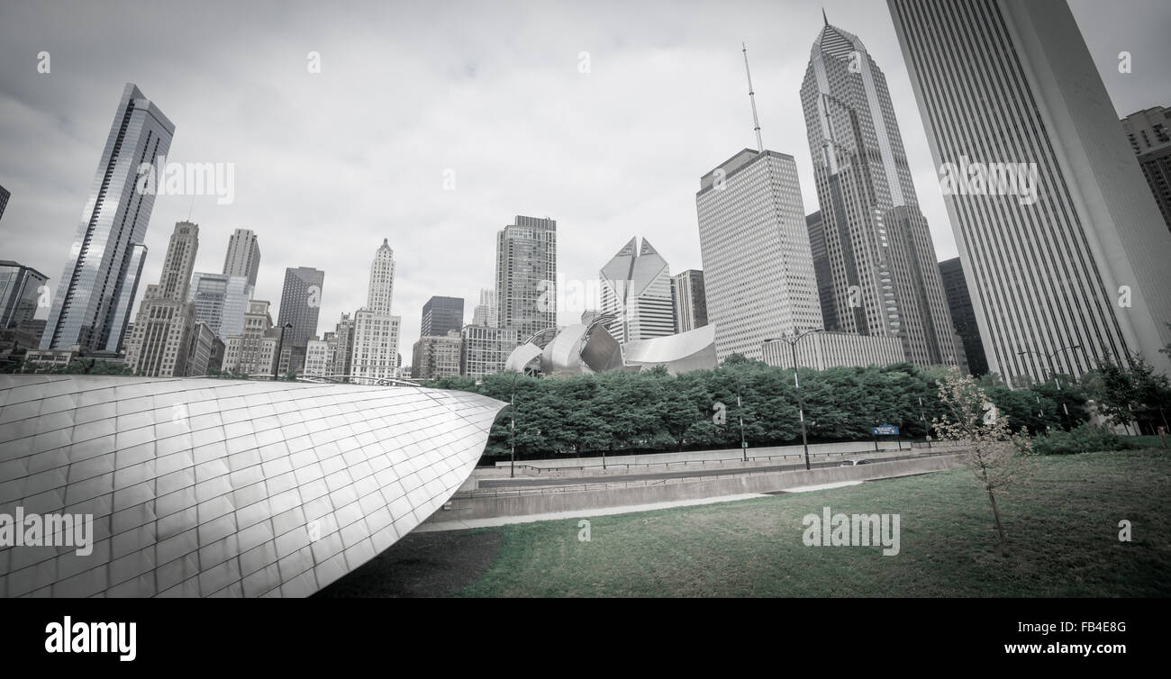 Chicago's Millennium Park projects into frame below city's high-rise ...