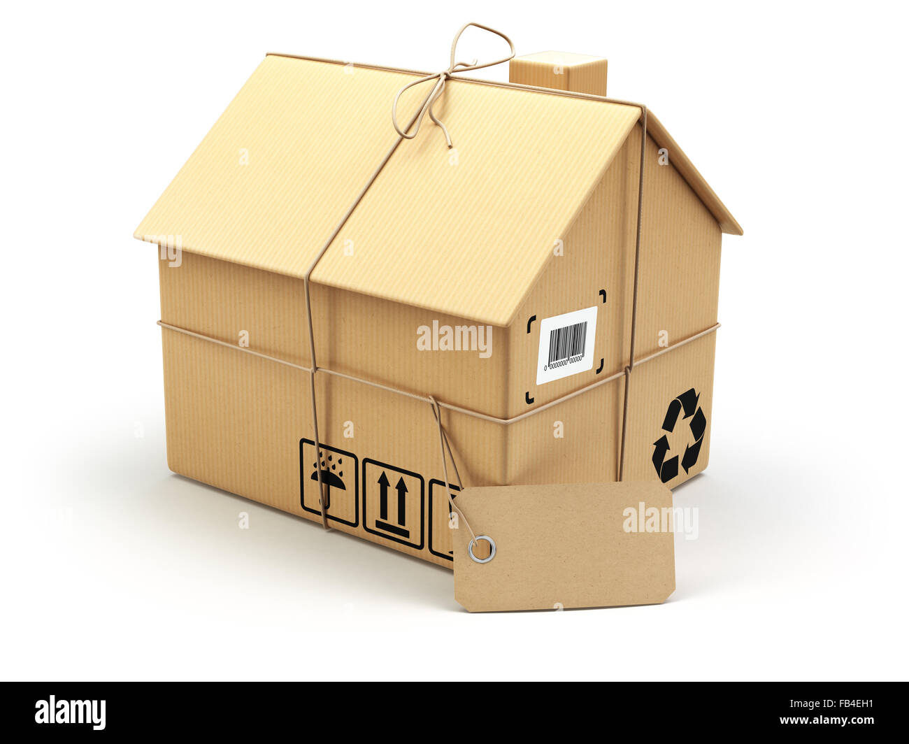Delivery concept. Moving house.Real estate market. Cardboard box as ...
