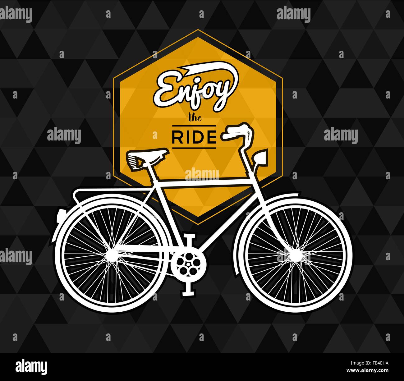 Bike concept typography poster, retro bicycle silhouette with sign and ...