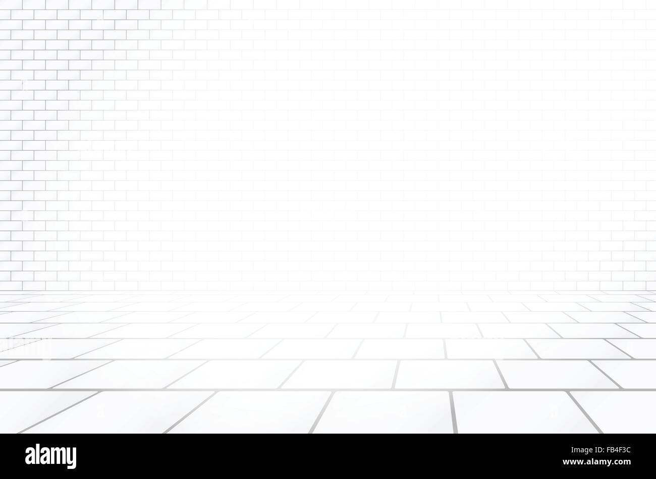 White brick wall texture with stone tile walkway Stock Vector Image ...