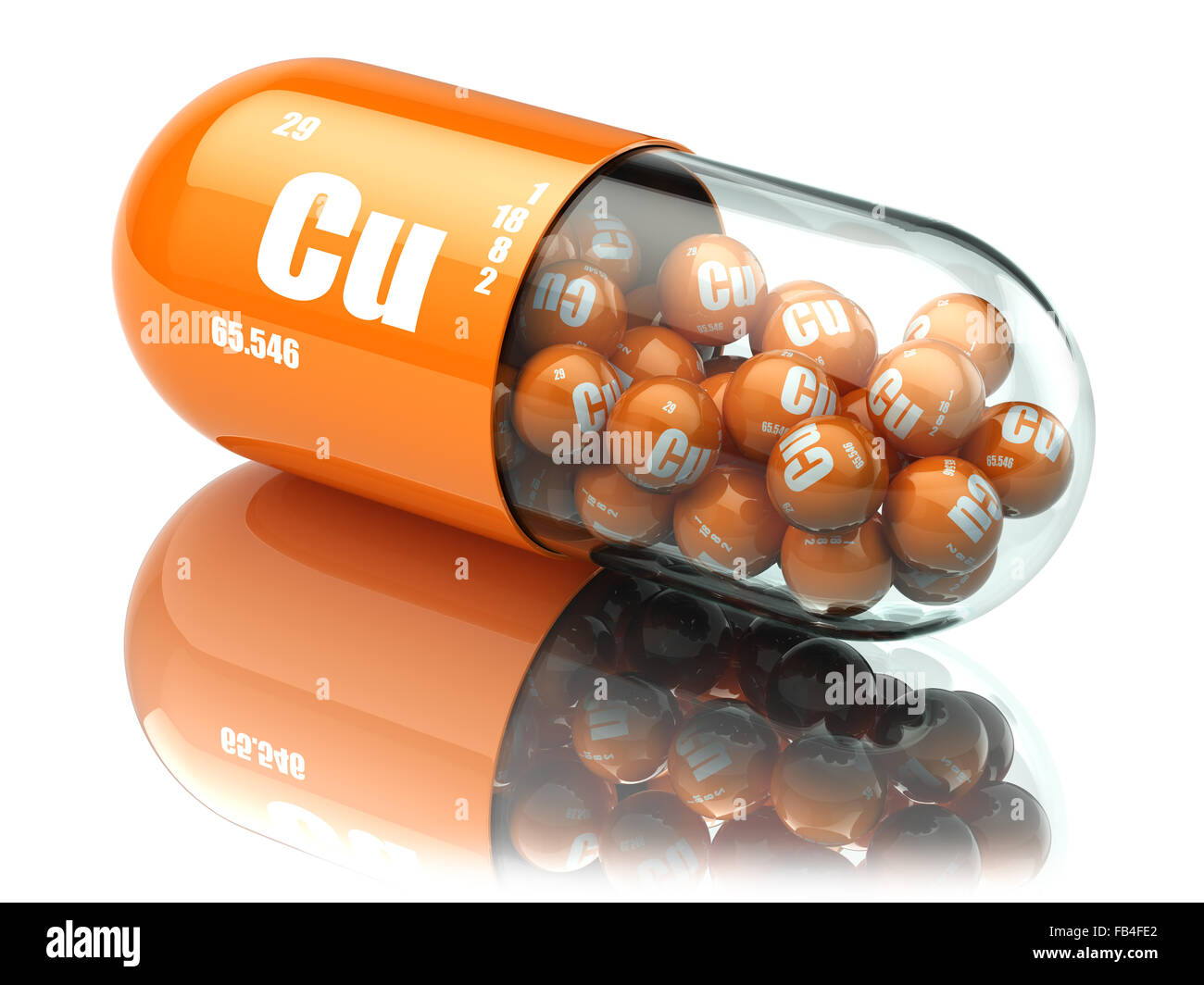Pills with copper cuprum Cu element. Dietary supplements. Vitamin ...