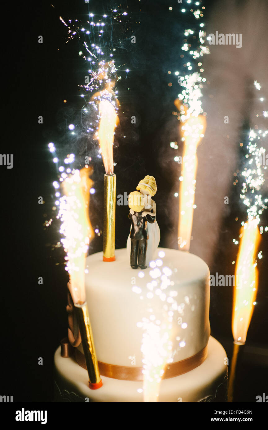 Firework Themed Wedding Cakes