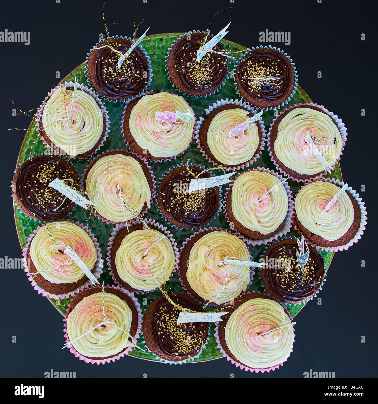 Vertical view of Cupcakes Stock Photo - Alamy