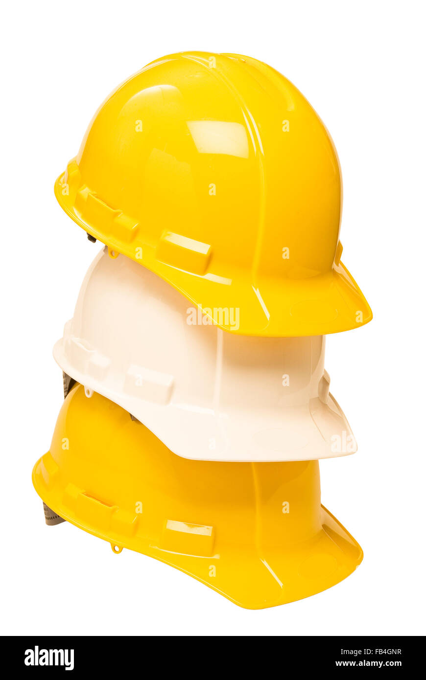 Three Stacked Hard Hats Stock Photo - Alamy