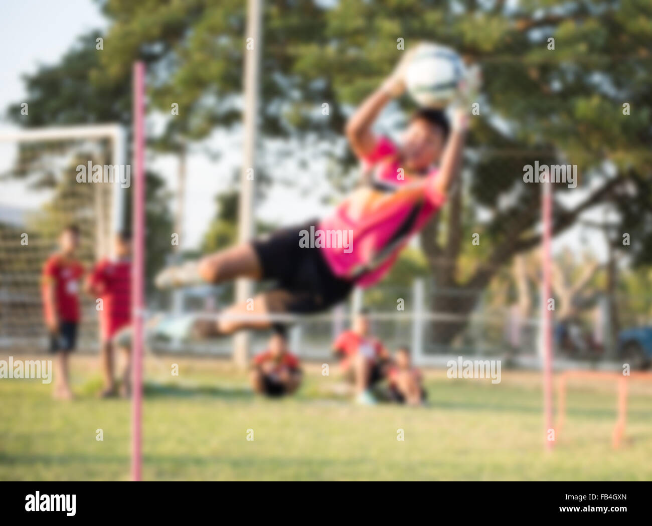 blurry,motion blur,Goalkeeper in action playing football (soccer Stock ...
