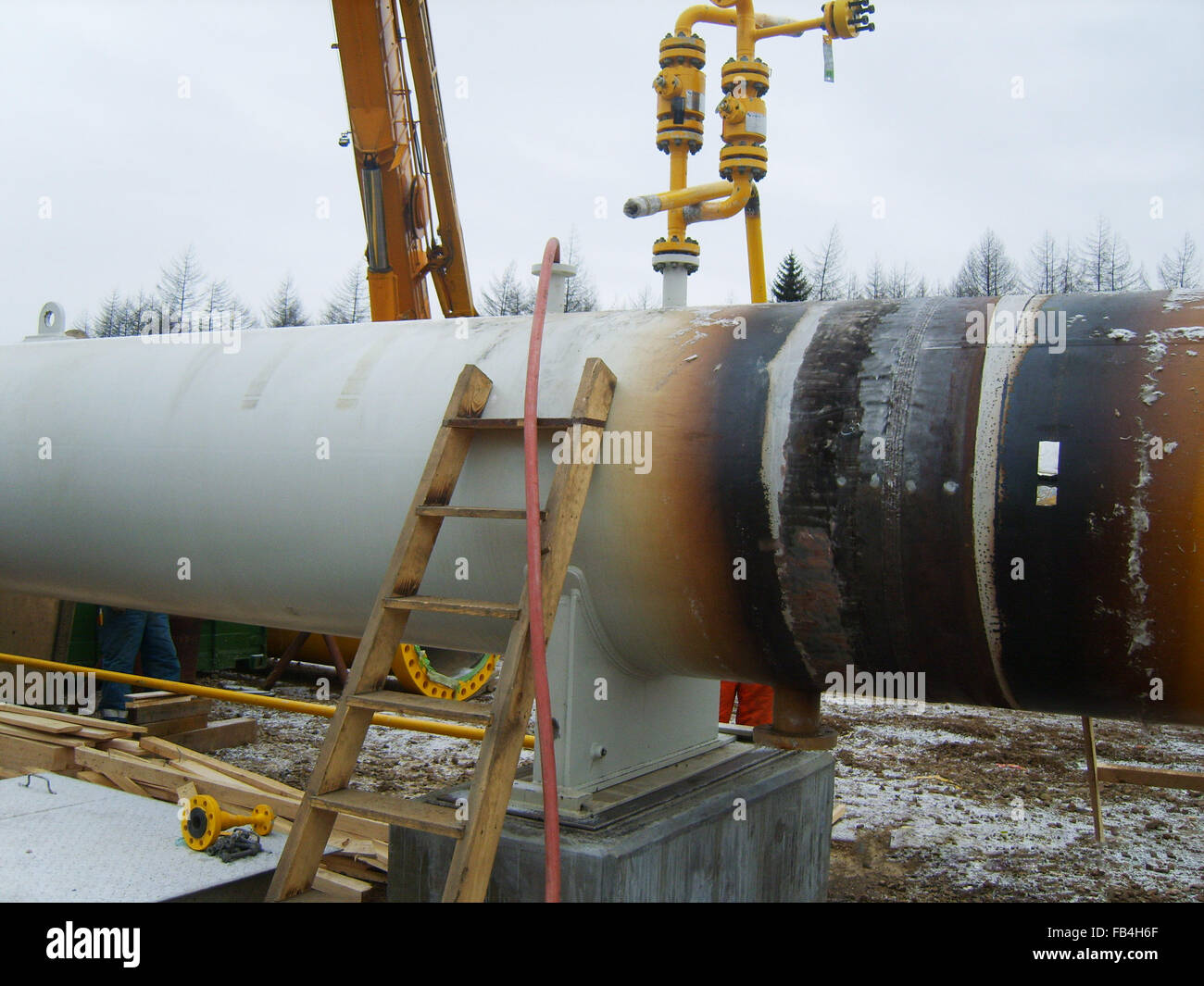 Construction of gas pipeline on the ground Stock Photo - Alamy