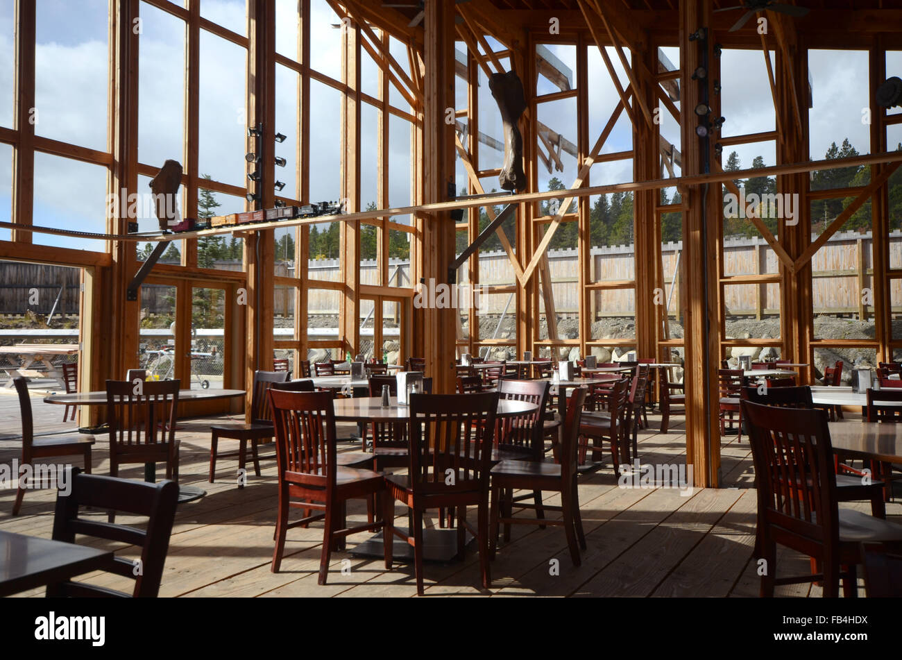 Cafe at the Yukon Suspension Bridge Stock Photo - Alamy