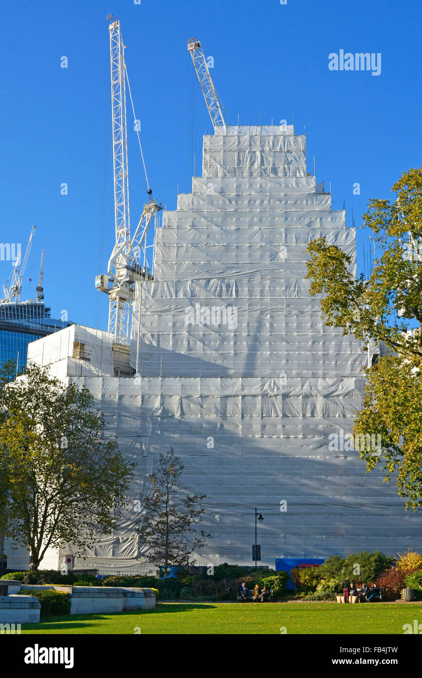 10 Trinity Square Tower Hill hidden by plastic cocoon during ...