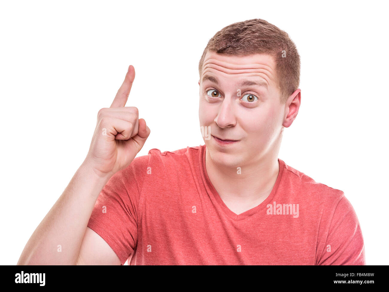 Man pointing up Stock Photo - Alamy