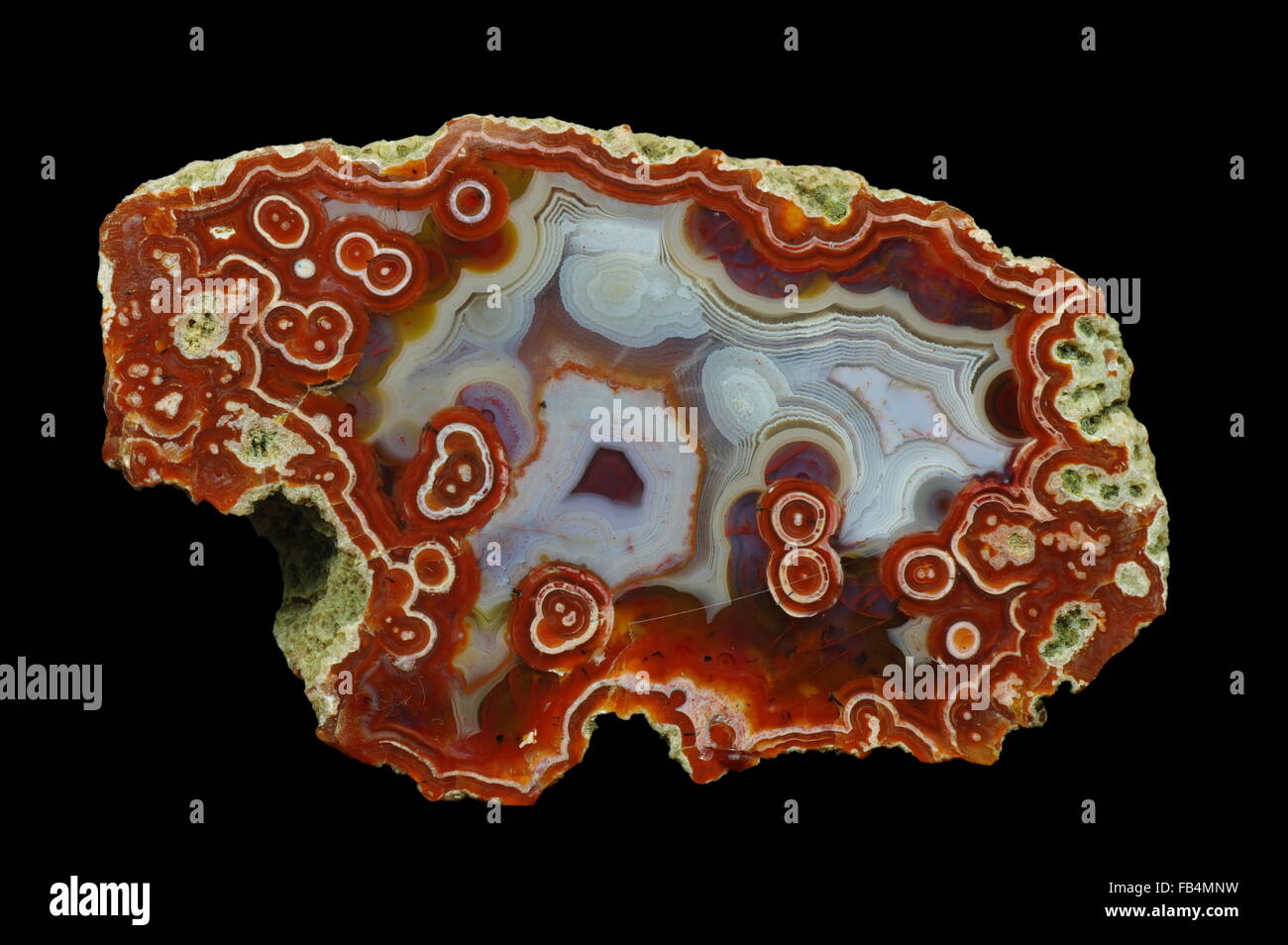 Agate stone, cut and polished. Origin: Atlas mountain, Morocco Stock ...