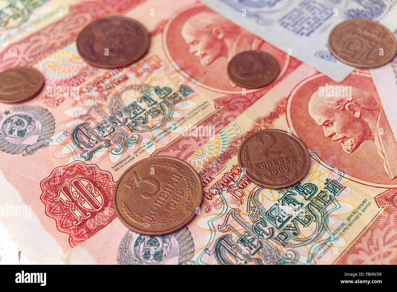 Old soviet russian money background Stock Photo - Alamy