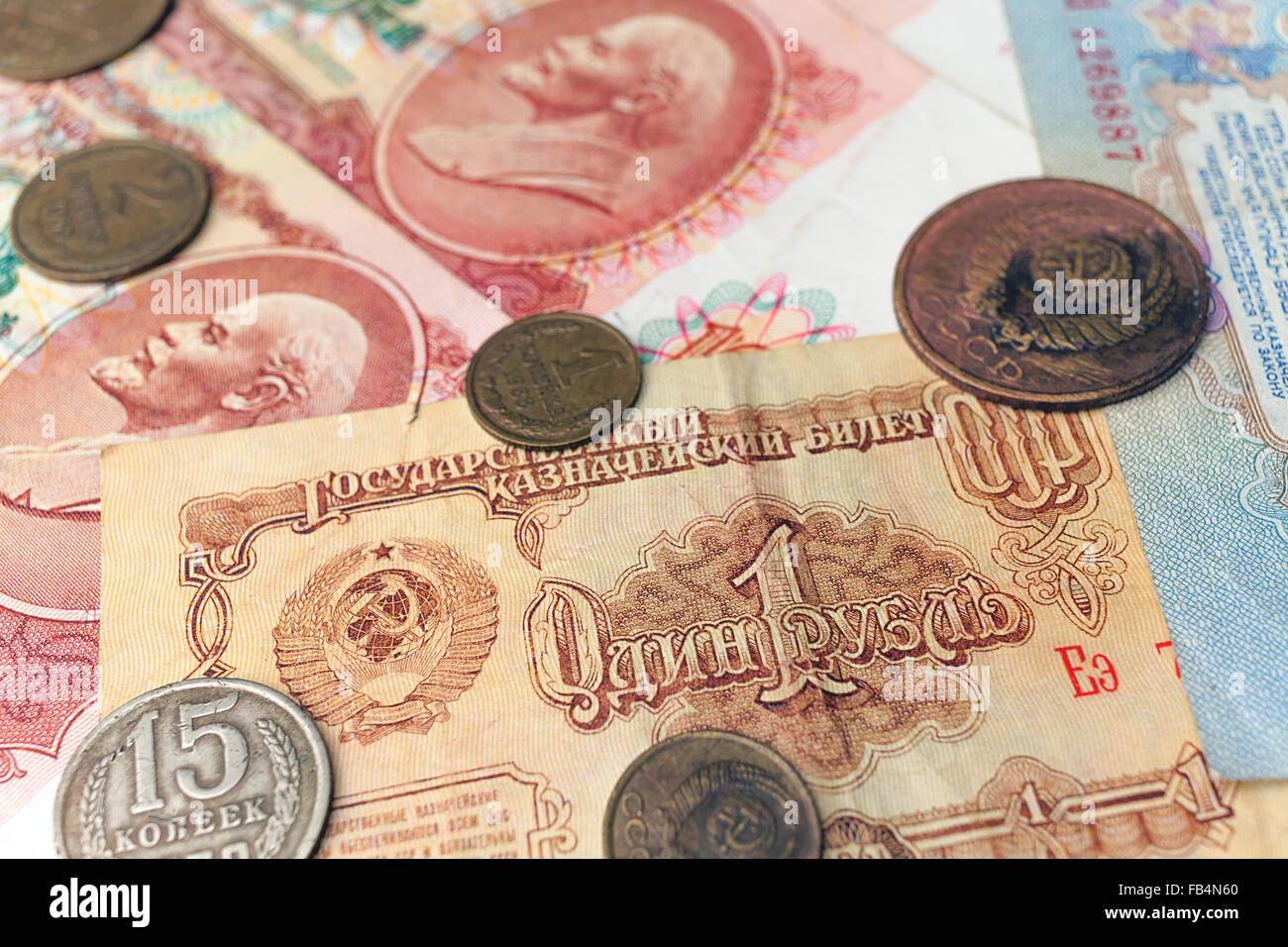 Old soviet russian money background Stock Photo - Alamy