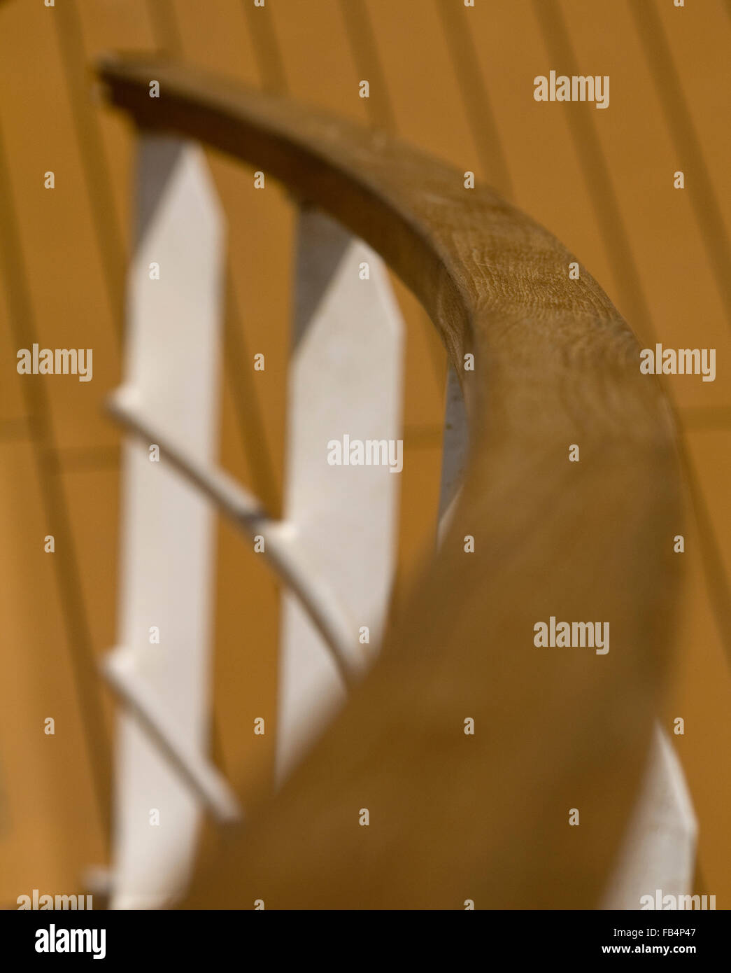 curved wooden handrail Stock Photo - Alamy