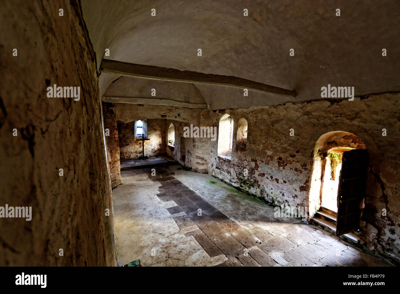 Sapey Old Church is located at the end of a lane beside the river Sapey ...