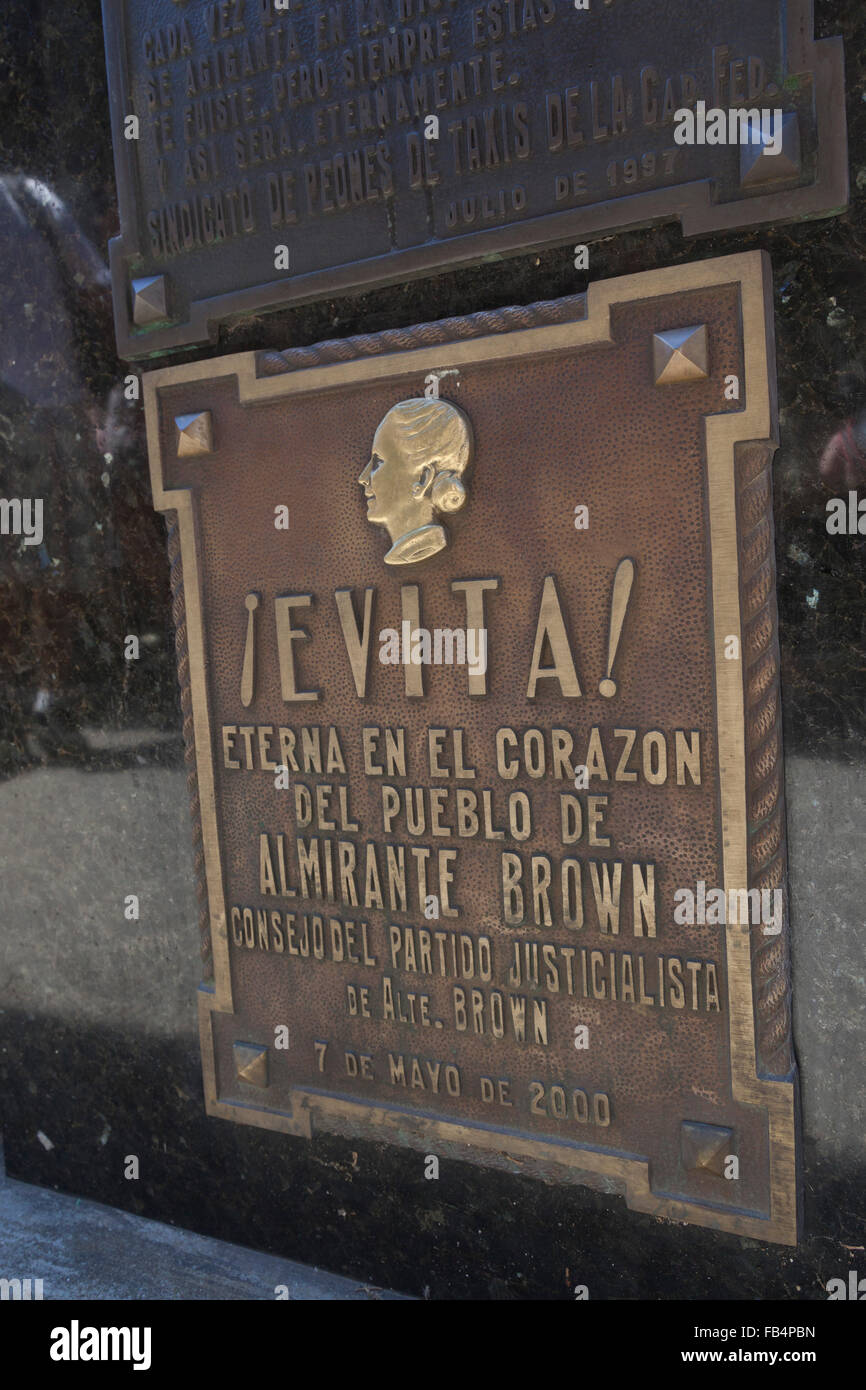 Tomb of Eva Peron, Evita, Recoleta Cemetery, Buenos Aires, Argentina ...