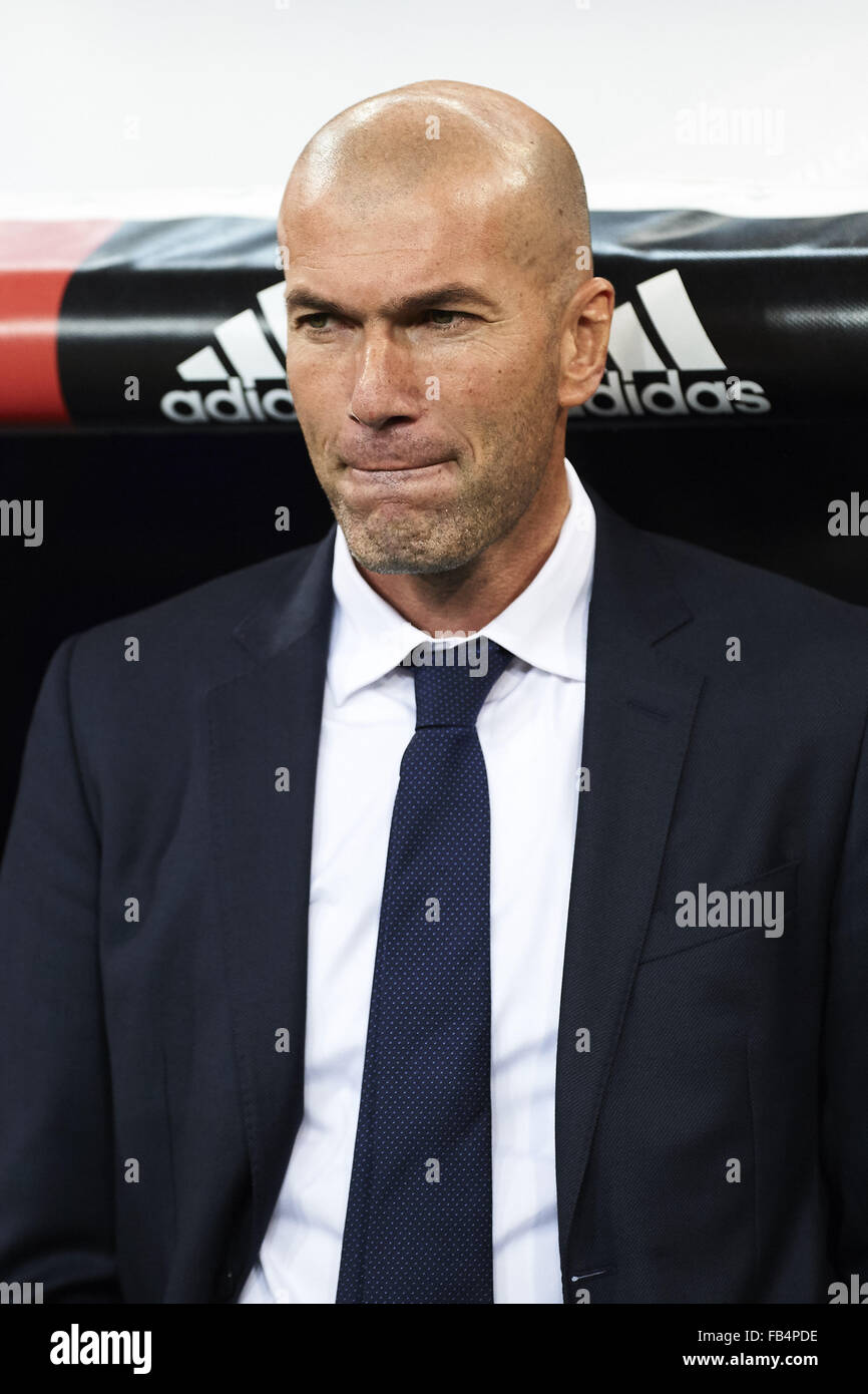 Madrid, Spain. 9th Jan, 2016. Zinedine Zidane (coach, Real Madrid F.C ...