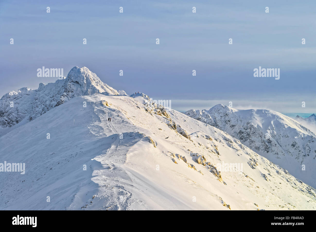 Sunny weather on Kasprowy Wierch of Zakopane in Tatra Mounts in winter ...