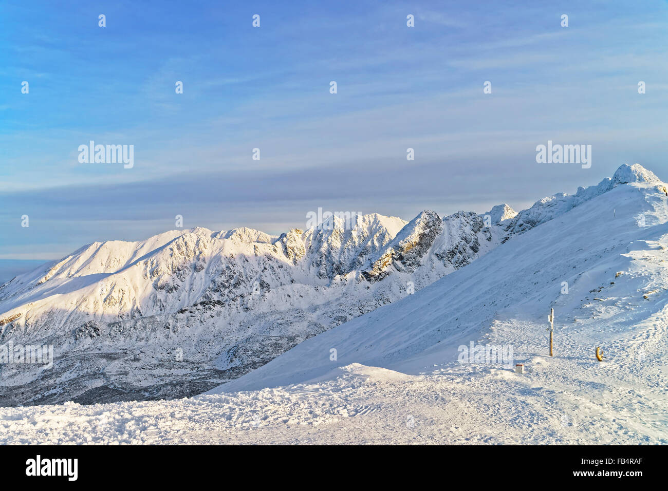 Sunny weather in Kasprowy Wierch of Zakopane in Tatra Mounts in winter ...
