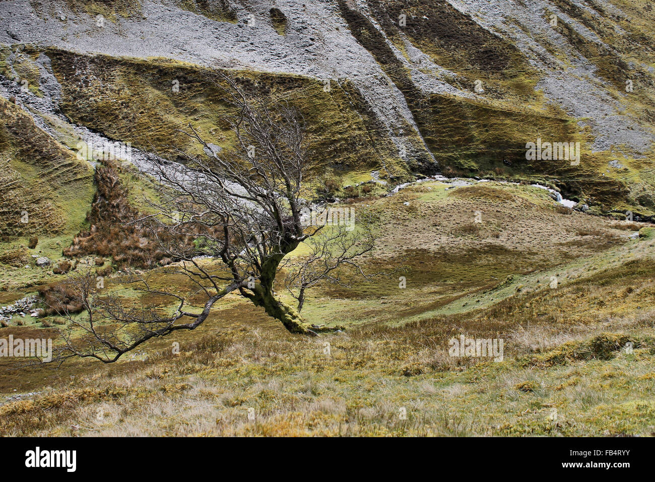 Views of valley from mountain road leading from Bwlch Y Groes to ...