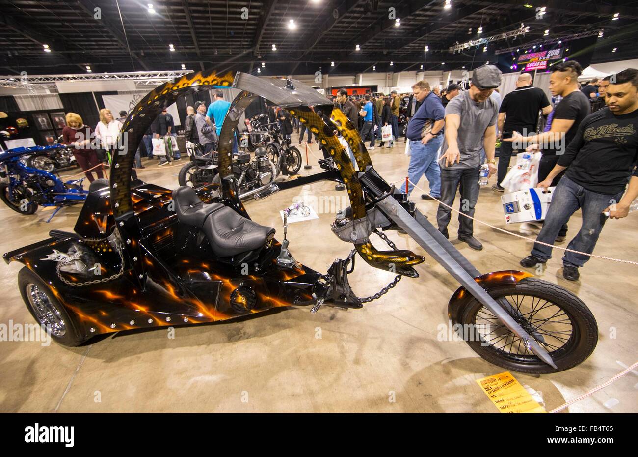 Toronto. 10th Jan, 2016. A motorcycle is on display during the 2016 ...