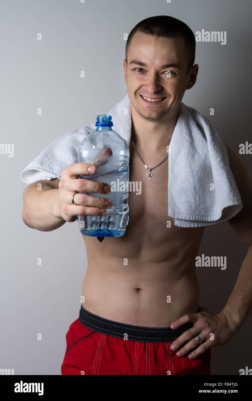 man offers drink water Stock Photo - Alamy