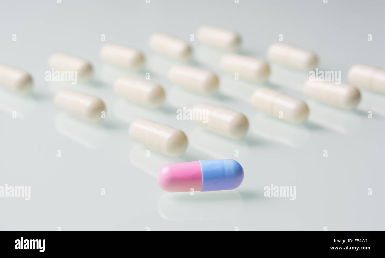 one color capsule with the cure of diseases Stock Photo - Alamy