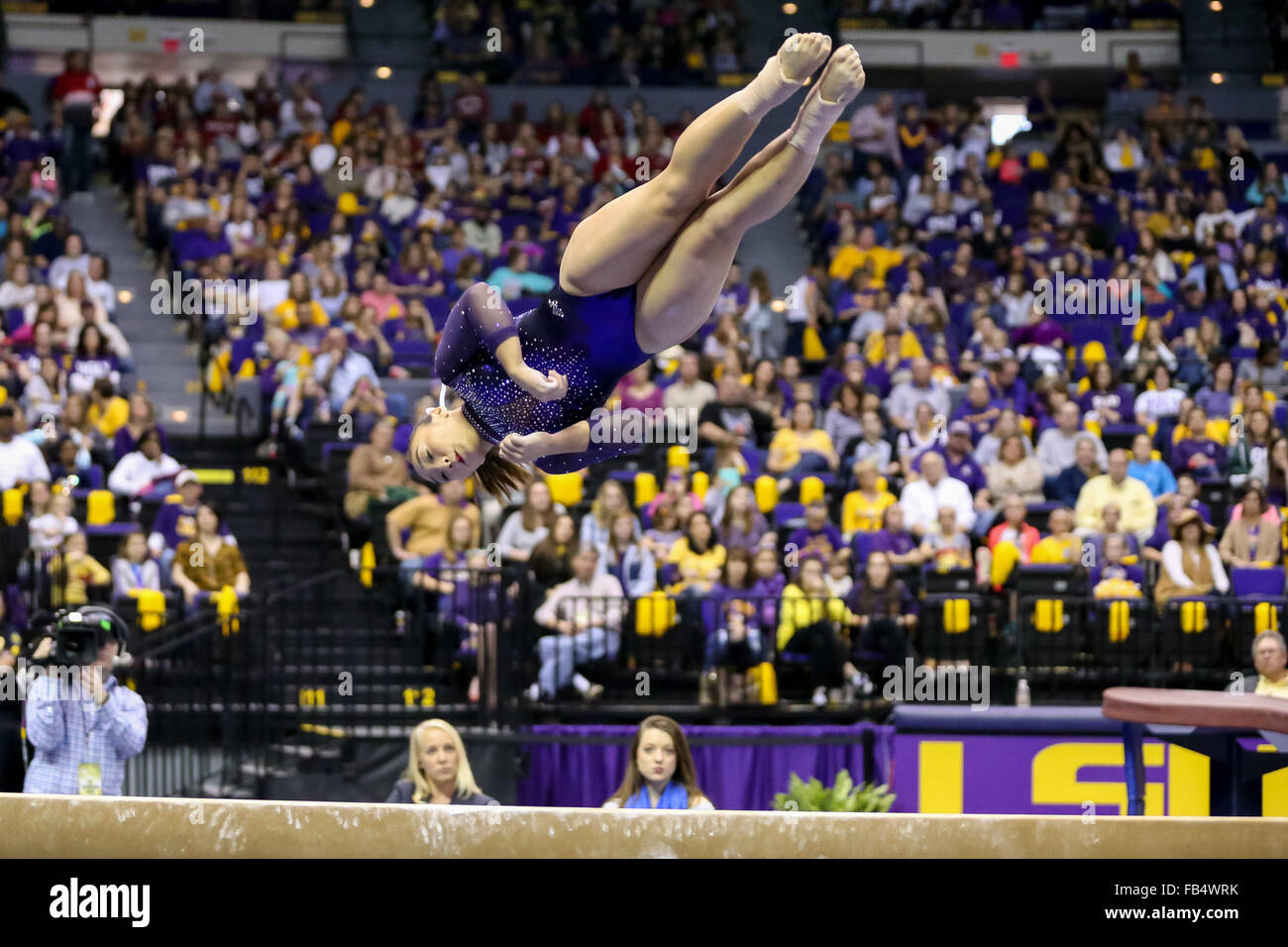 Baton Rouge, LA, USA. 09th Jan, 2016. LSU Tigers Erin Macadaeg receives ...