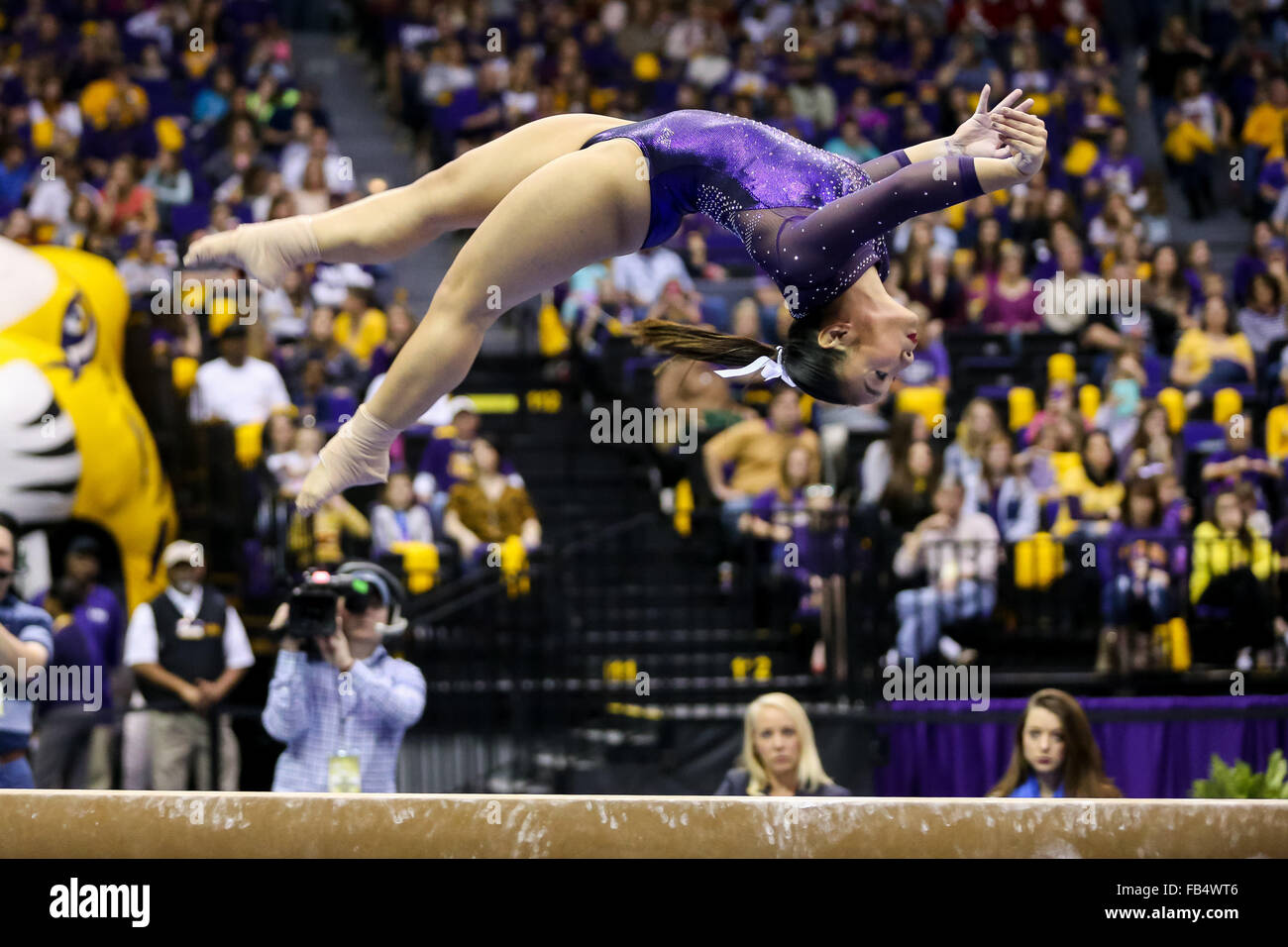 Baton Rouge, LA, USA. 09th Jan, 2016. LSU Tigers Erin Macadaeg receives ...
