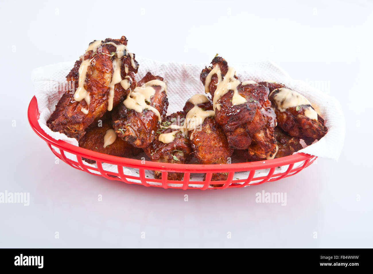 Chicken Wings on a red plastic container Stock Photo - Alamy