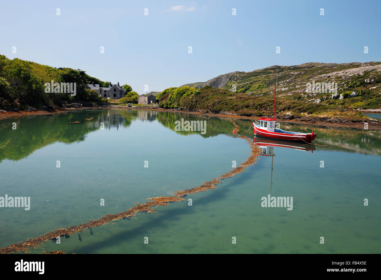 fishing boat in the Crookhaven Bay on Mizen peninsula, County Cork ...
