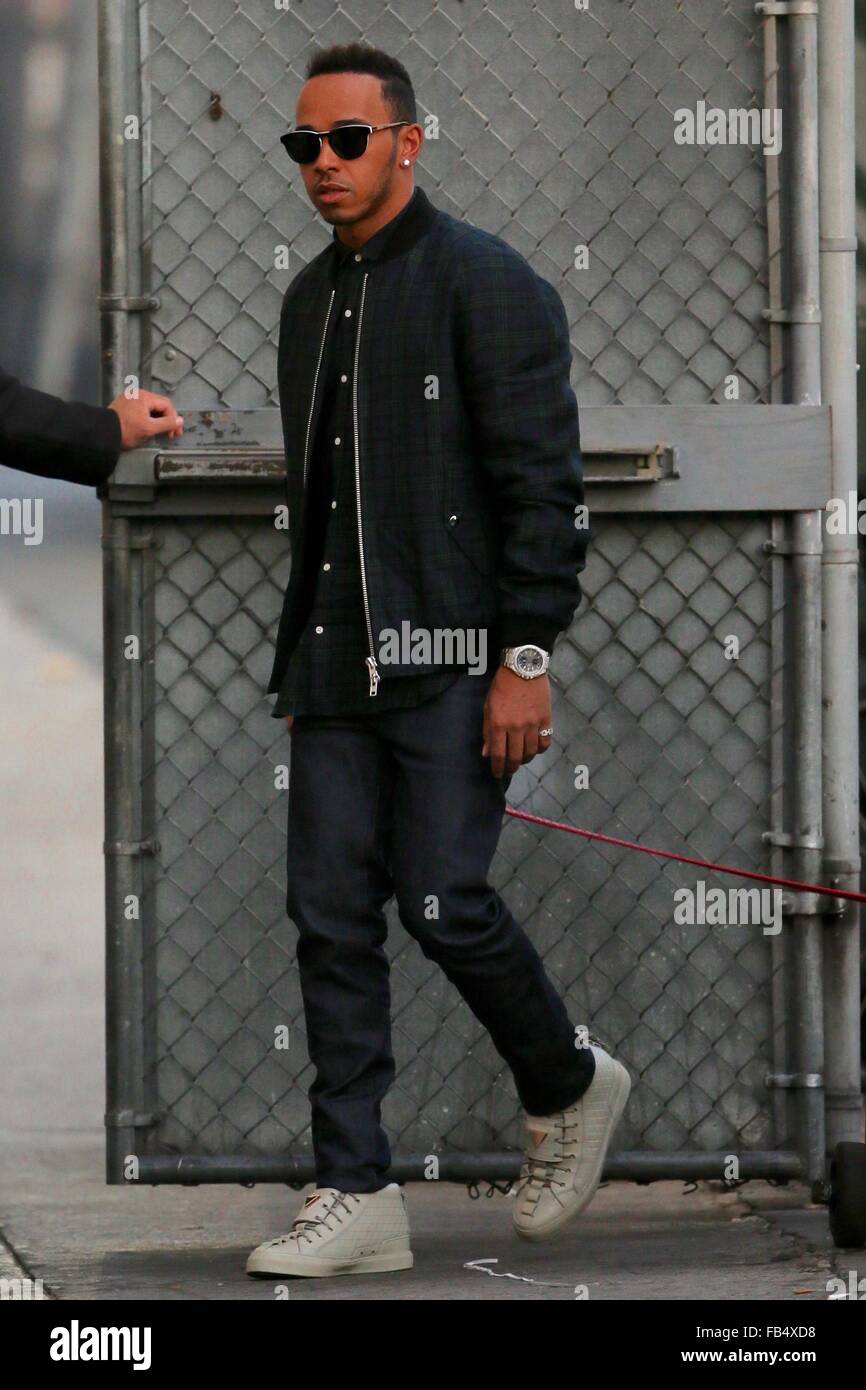 Lewis hamilton and his bulldog Roscoe seen arriving at the ABC studios ...