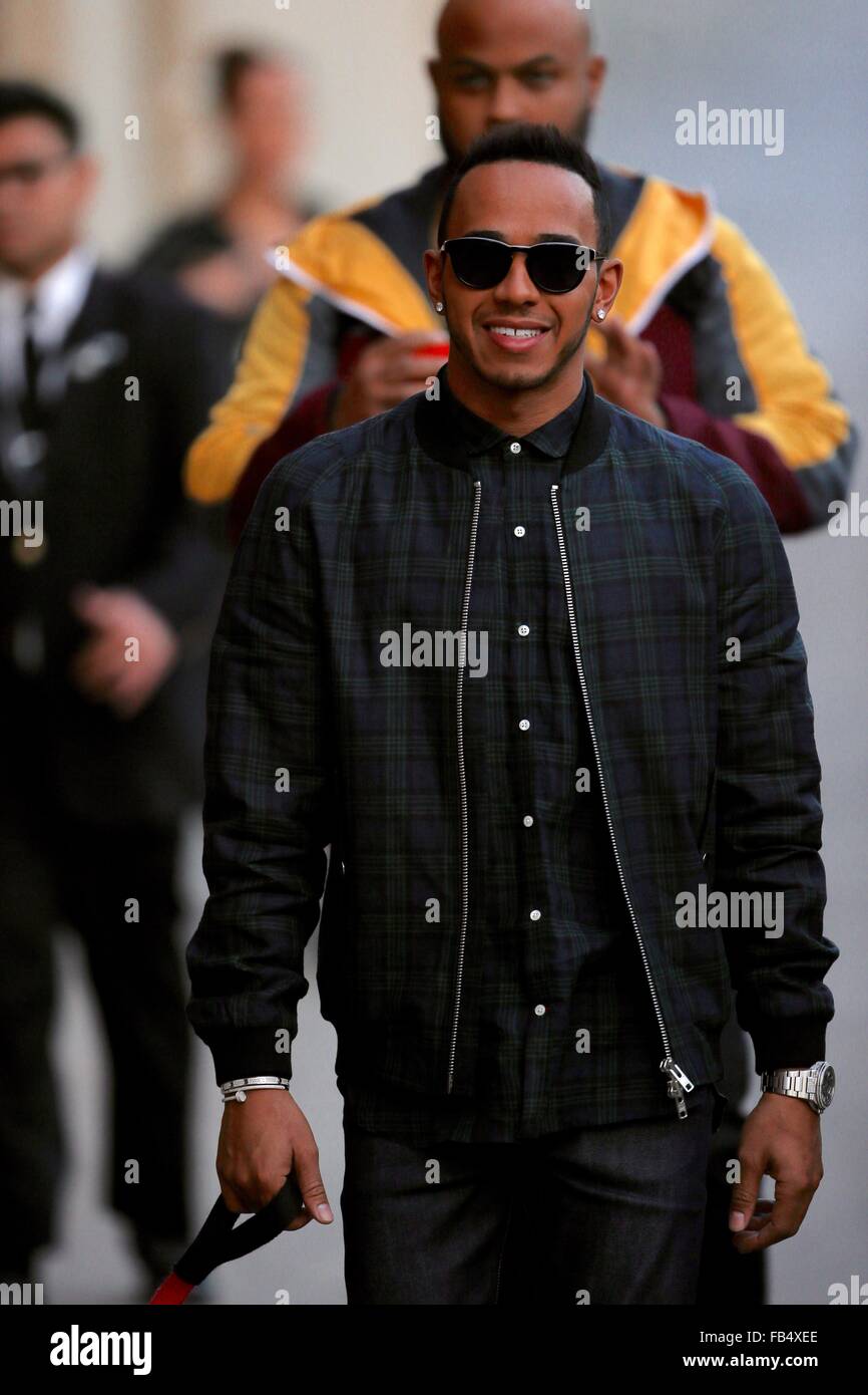 Lewis hamilton and his bulldog Roscoe seen arriving at the ABC studios ...