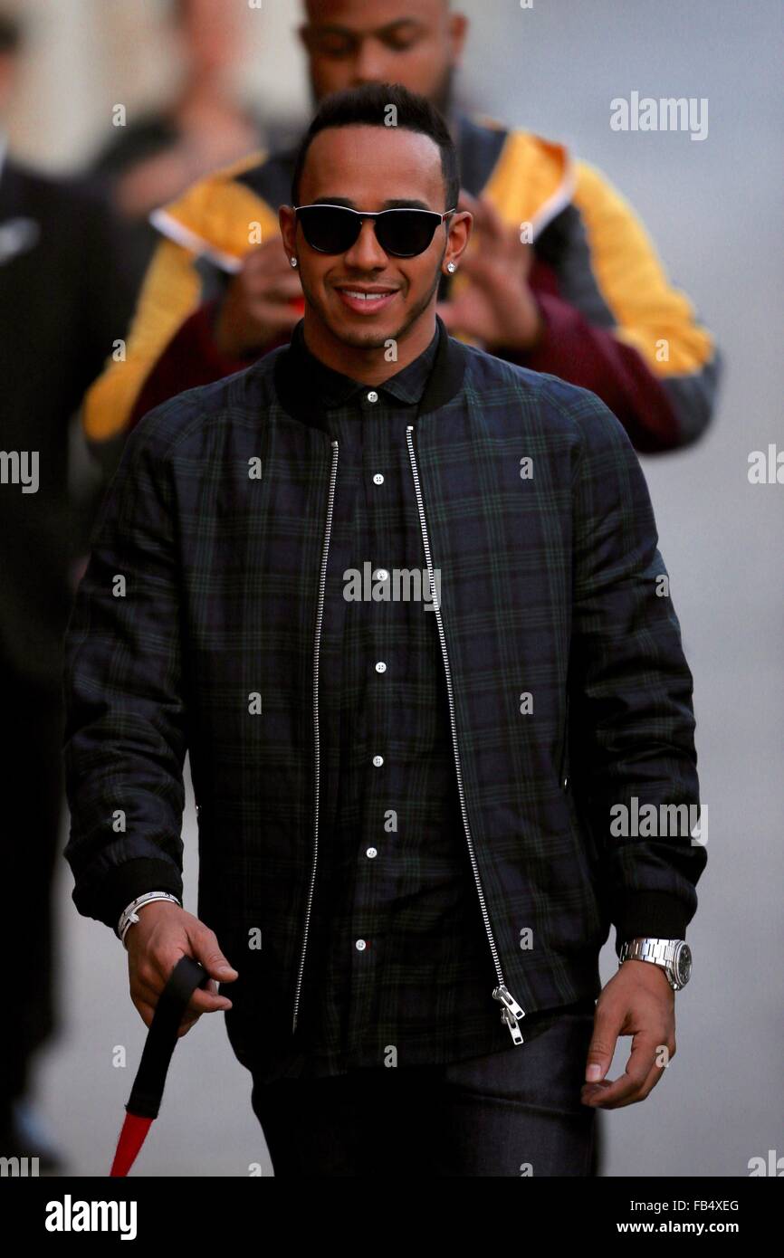 Lewis hamilton and his bulldog Roscoe seen arriving at the ABC studios ...