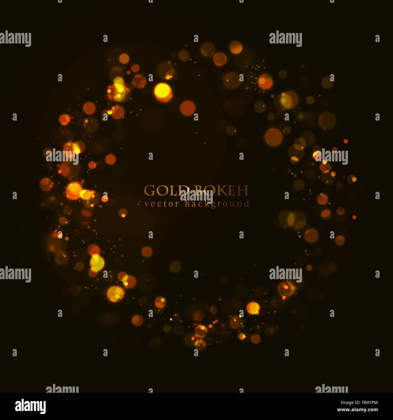 Magic sparkle, gold dots on dark background. Vector bokeh effect Stock ...