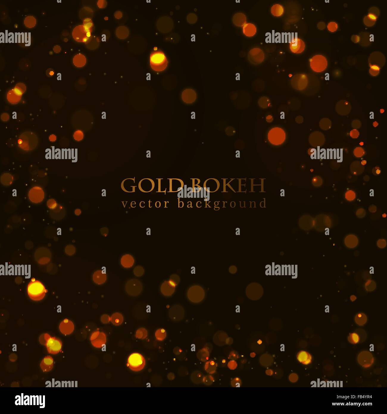 Magic sparkle, gold dots on dark background. Vector bokeh effect Stock ...