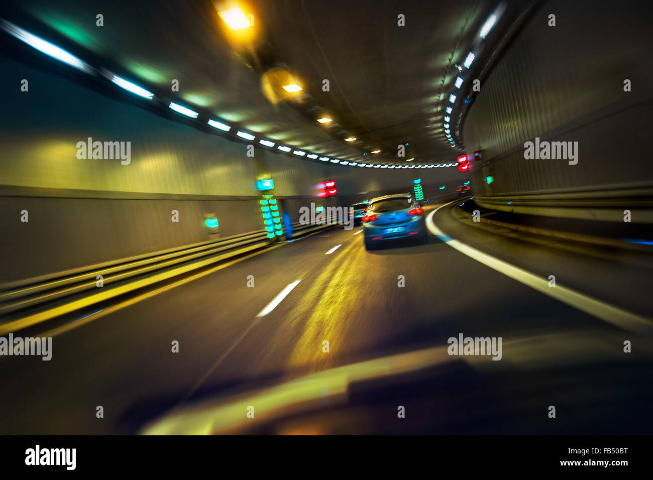 Car driving through tunnel hi-res stock photography and images - Alamy