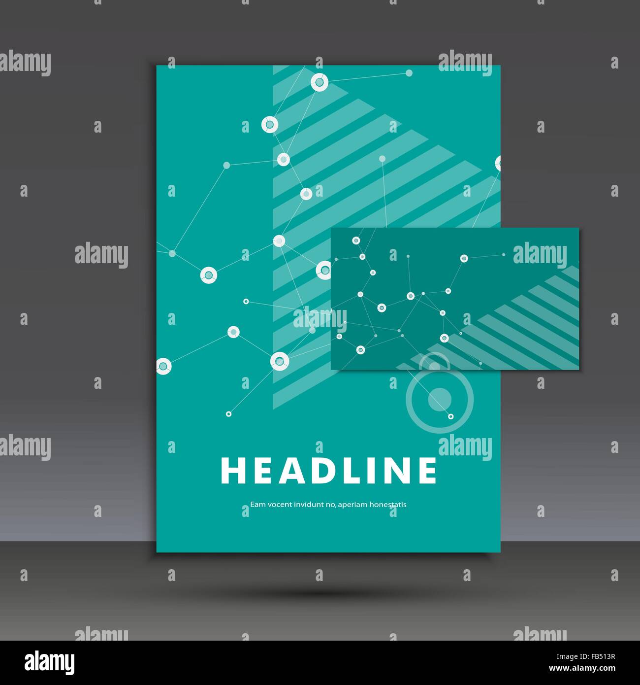 Abstract pattern of lines and circles. Title page A4. Vector ...