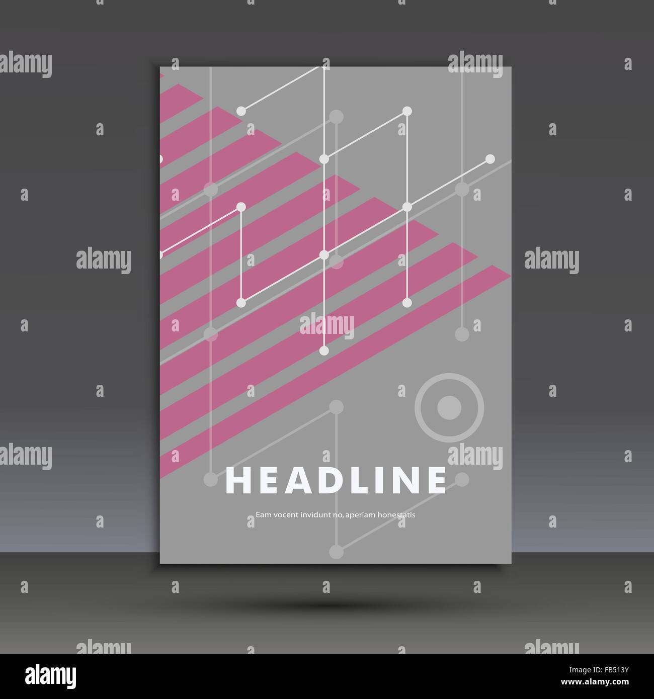 Abstract pattern of lines and circles. Title page A4. Vector ...