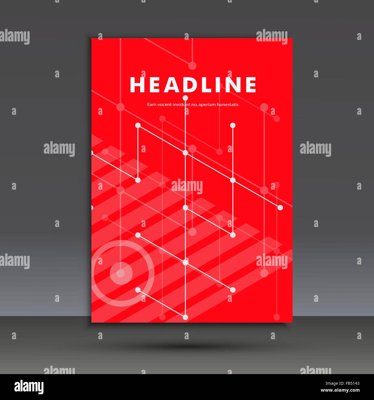 Abstract pattern of lines and circles. Title page A4. Vector ...