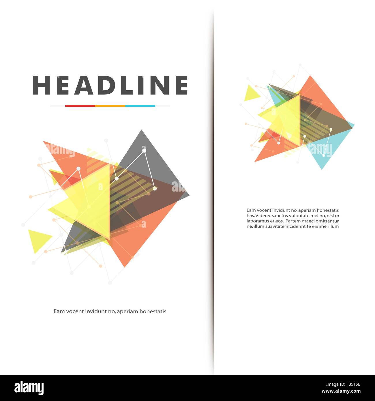 Light book cover. Abstract vector composition of triangles for printing ...