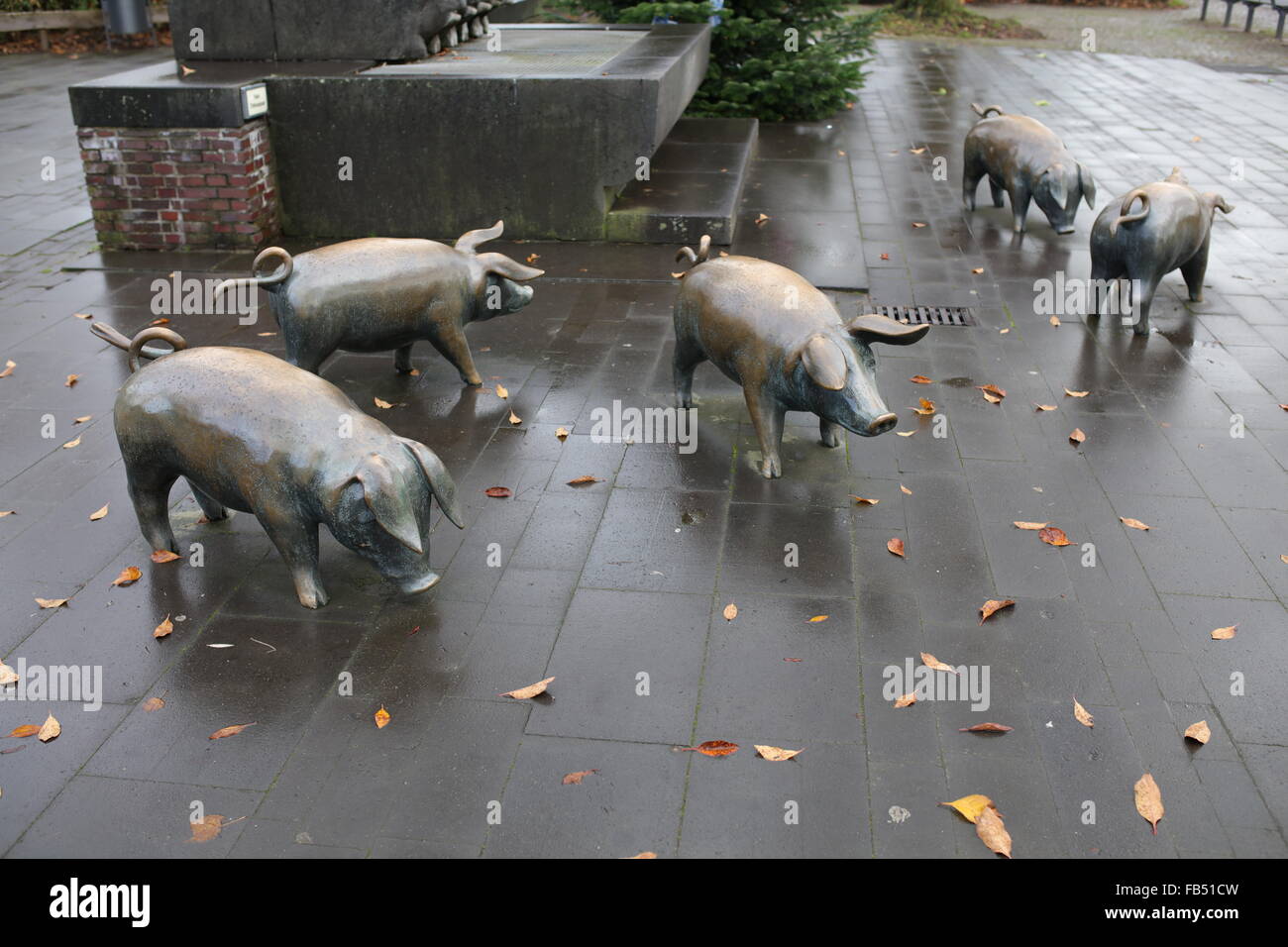 Five Pigs, Zons, Northrhine Westphalia, Germany Stock Photo - Alamy