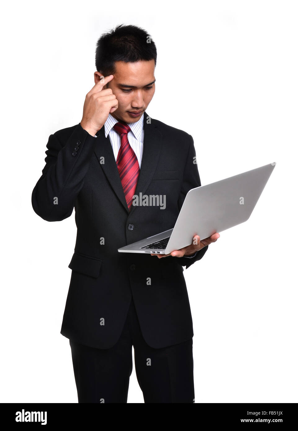 business man with laptop isolated on white background Stock Photo - Alamy