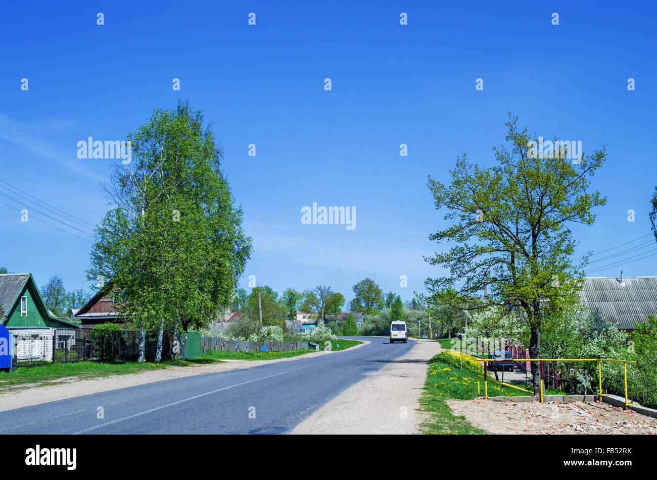 Village landscape.Asphalt road Stock Photo - Alamy