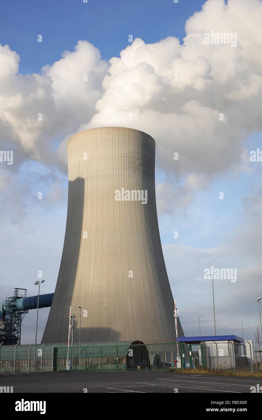 Cooling Tower Of Lignite Power Station in Neurath Germany Stock Photo ...